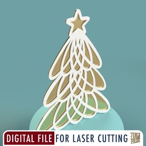 Christmas Tree Laser Cut File Doodle Style Svg Dxf Pdf Eps DIGITAL FILE ...