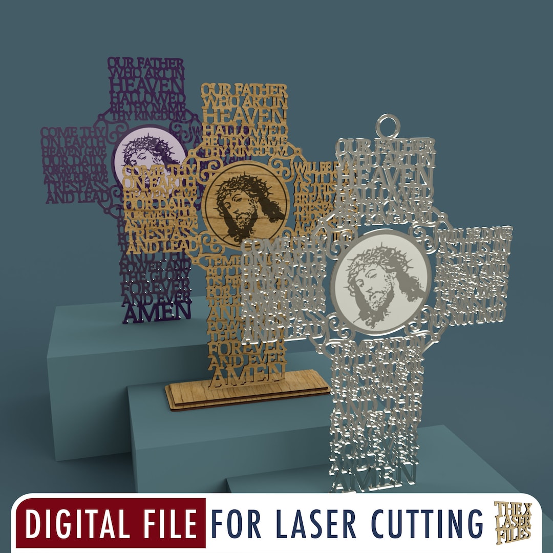 Catholic Lord's Prayer Cross - Laser Cut File (digital File) - Etsy
