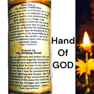 The Powerful Helping Hand of God 7 Day Candle (la Mano De Poderosa) - Etsy