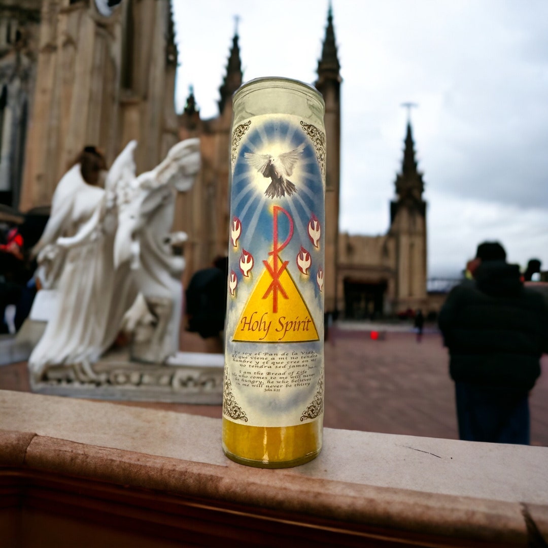 Sacred Holy Spirit White Candle - 8 Oz Wax Devotional Candle - Etsy