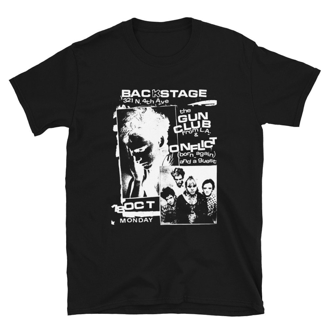 The Gun Club T-shirt, Jeffrey Lee Pierce, the Cramps, the Damned, Tex ...
