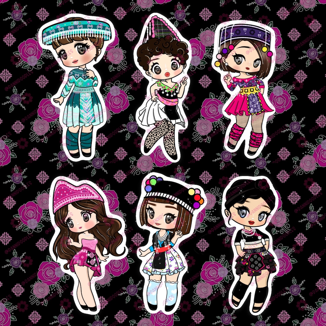Hmong Chibi Girl Group Art: Doodle Bundle (digital Download) - Etsy