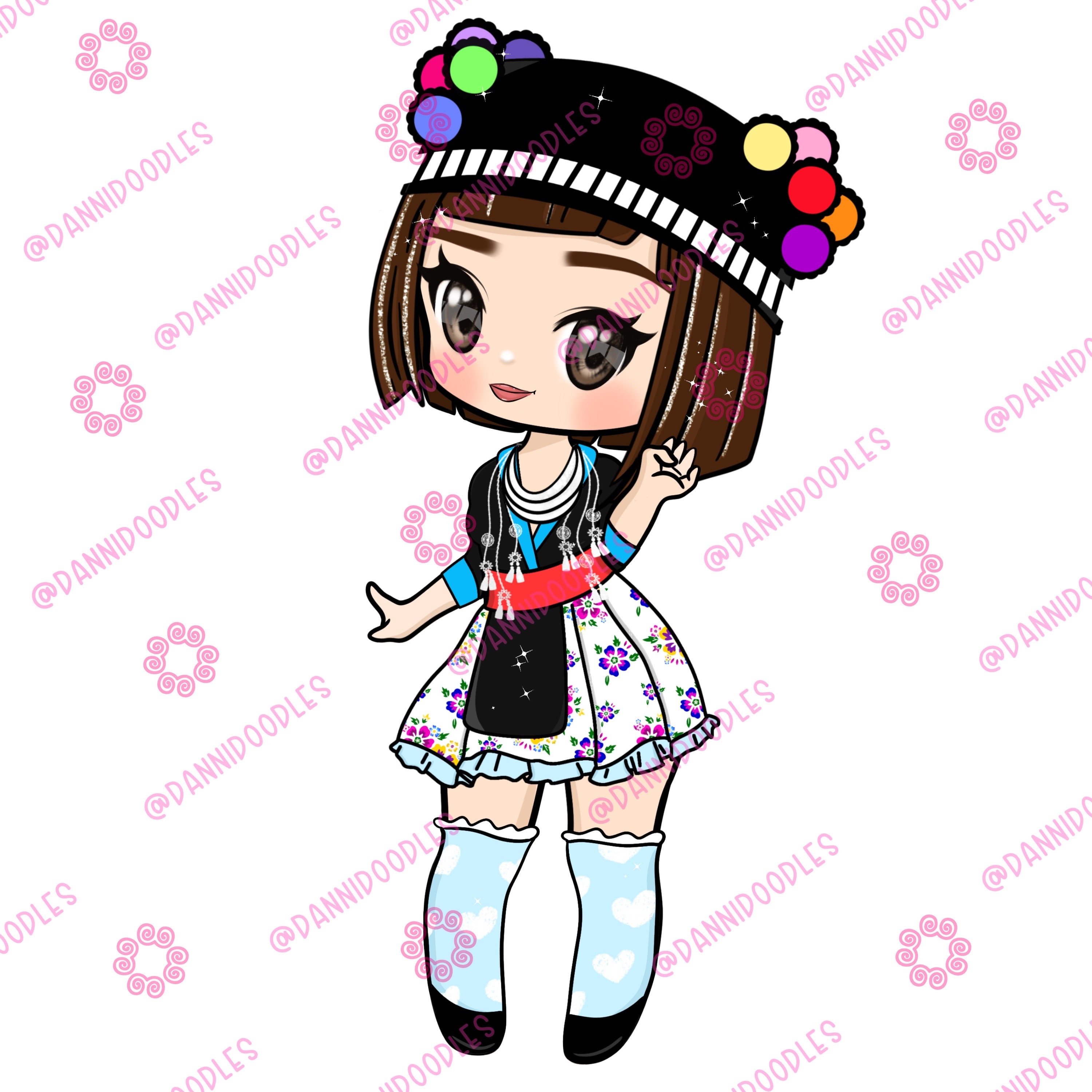 Hmong Chibi Girl Group Art: Doodle Bundle (digital Download) - Etsy