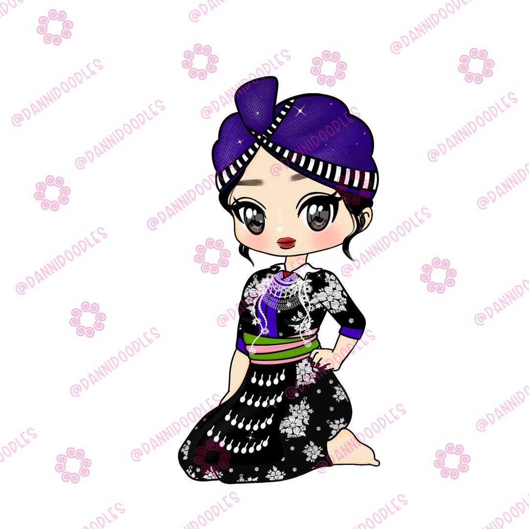 Hmong Chibi Girl Art: Hmong Inspired Doodle (digital Download) - Etsy
