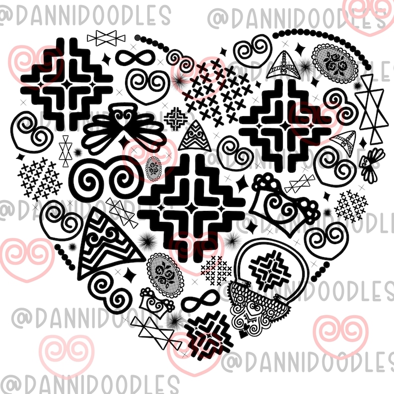 Hmong Heart Doodle: Digital Art (JPG, PNG) - Etsy