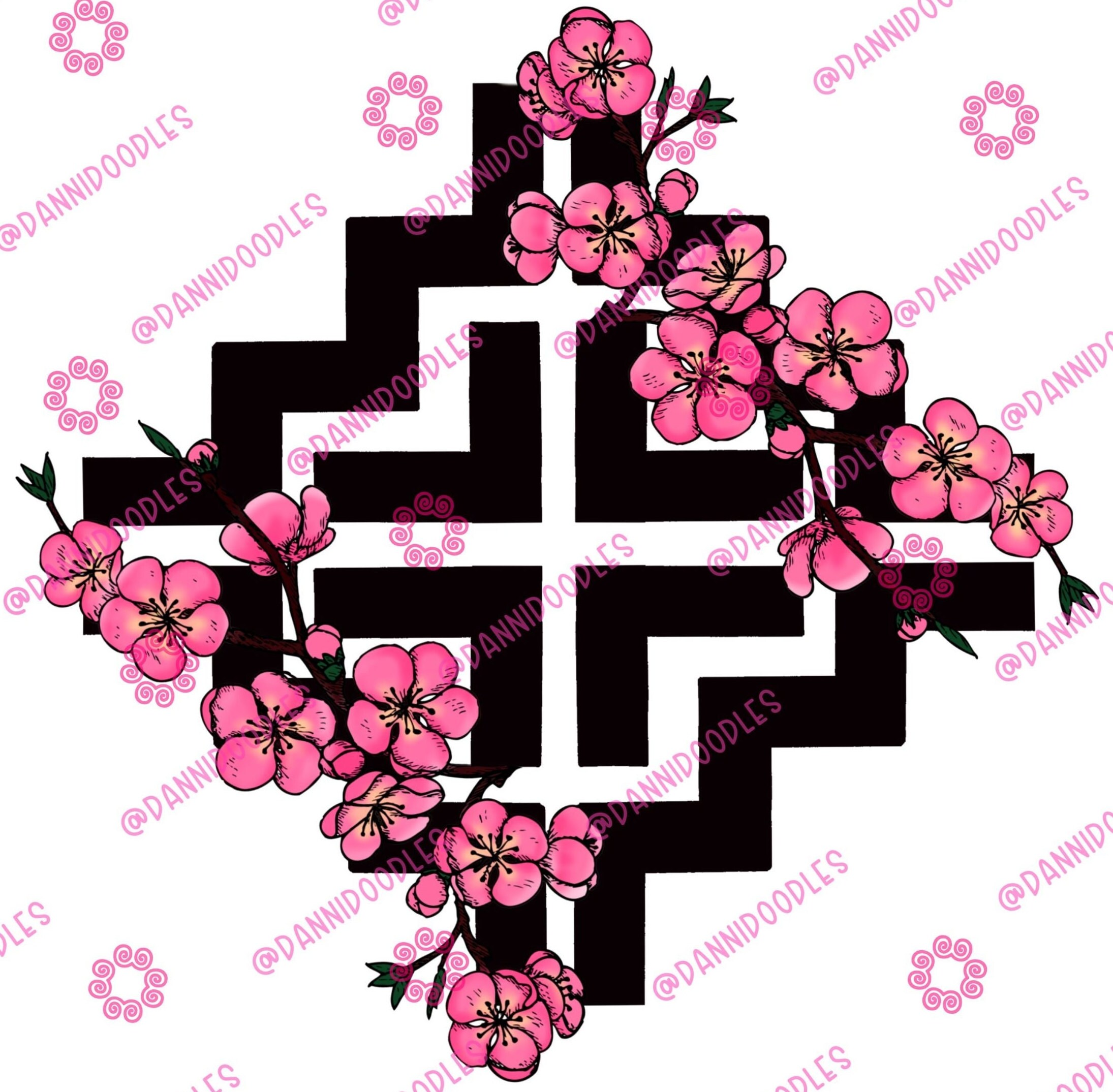 Hmong Cherry Blossom Art: Tattoo Design (digital Download) - Etsy