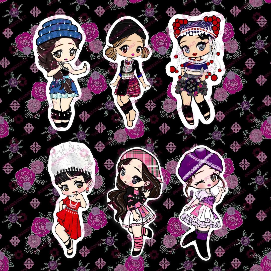 Hmong Chibi Girl Group: Doodle Art Bundle (digital Download) - Etsy