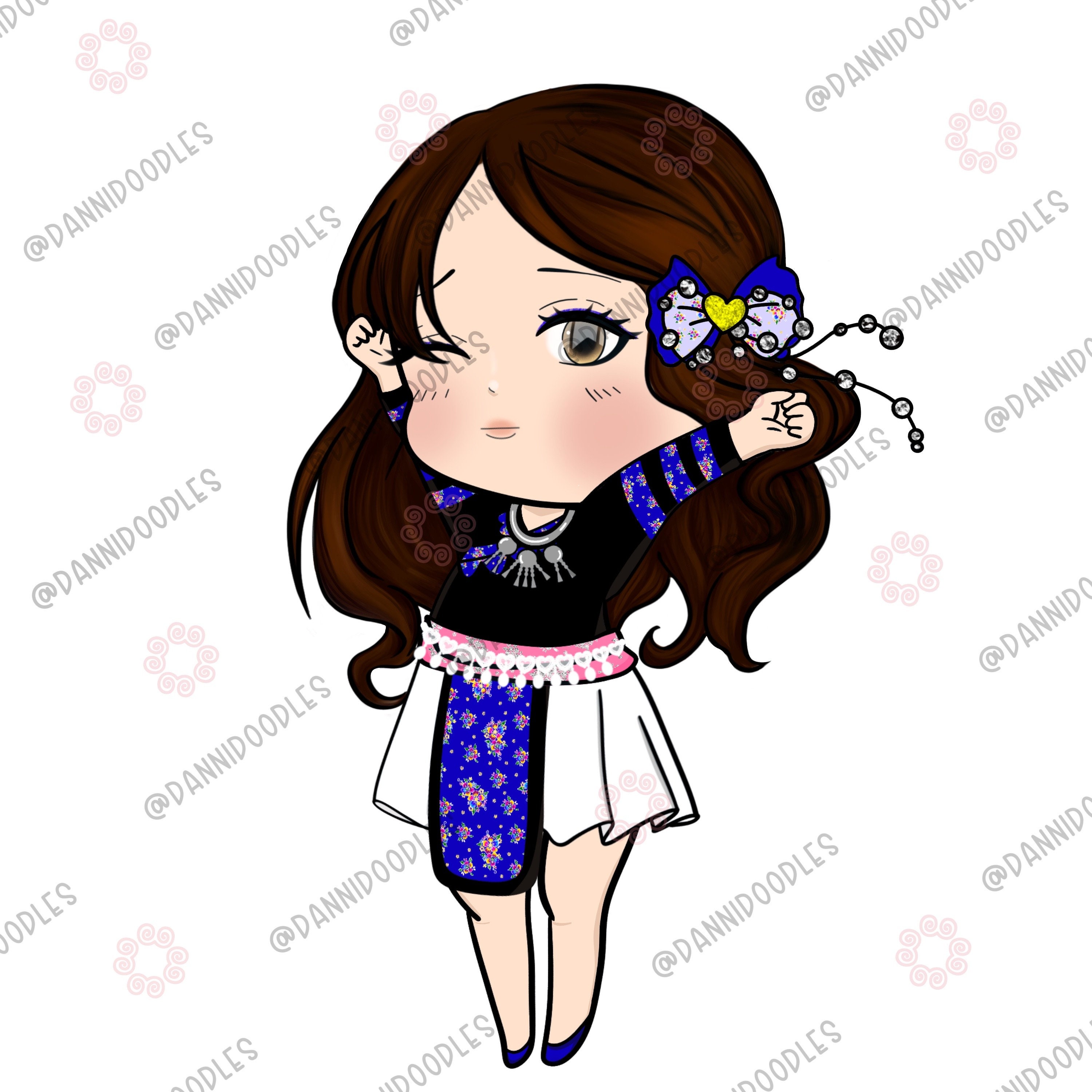 Hmong Chibi Girl, Chibi Girl, Hmong Design, Hmong Art, Hmong Digital ...