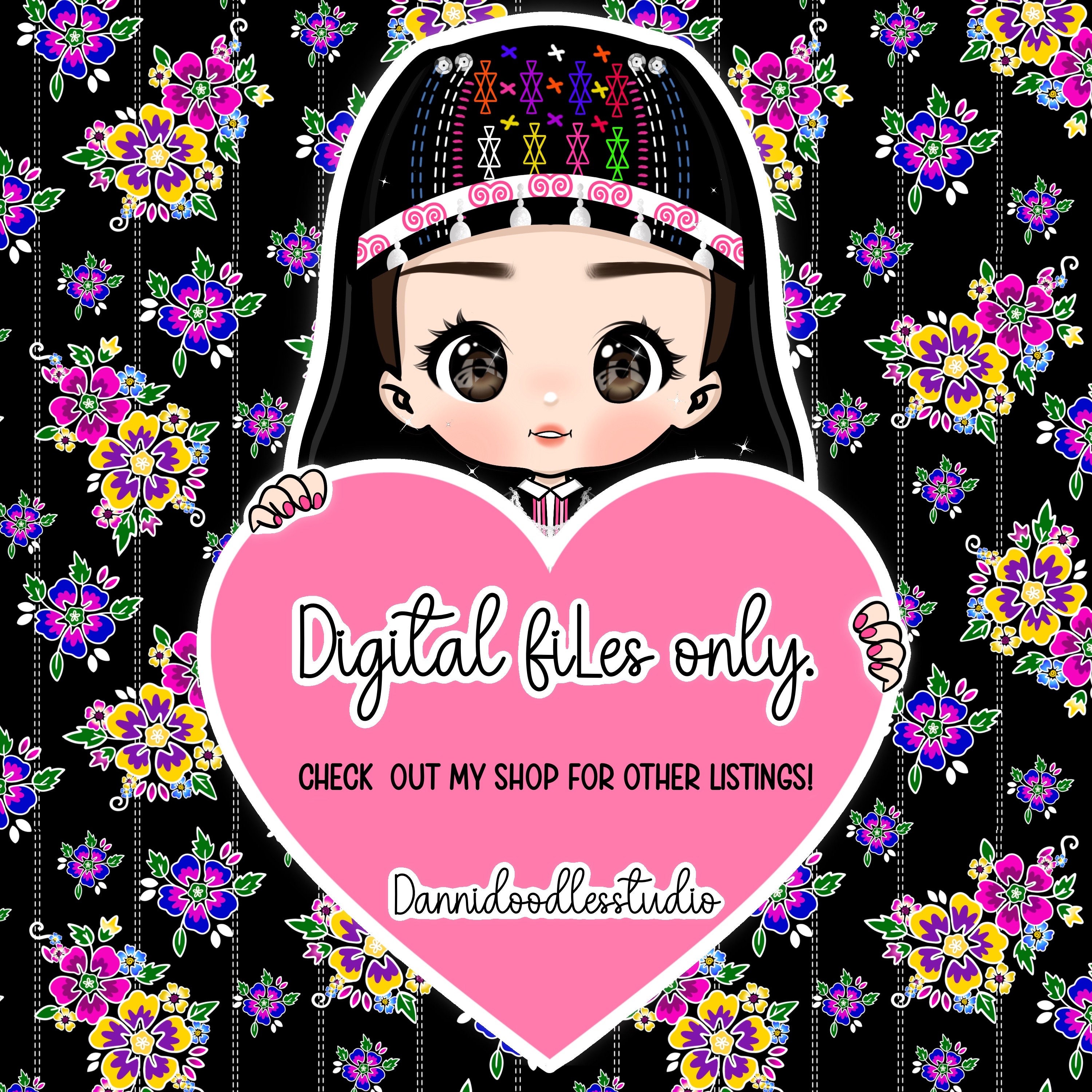 Black Floral Hmong Pattern: Lis Loos Inspired (digital Download) - Etsy
