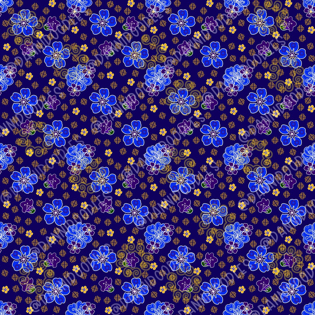 Blue Flower, Hmong Pattern, Hmong Lis Loos Inspired Pattern, Hmong ...