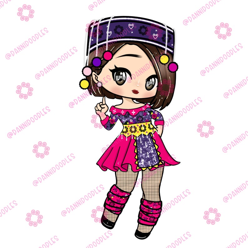 Hmong Chibi Girl Group Art: Doodle Bundle (digital Download) - Etsy