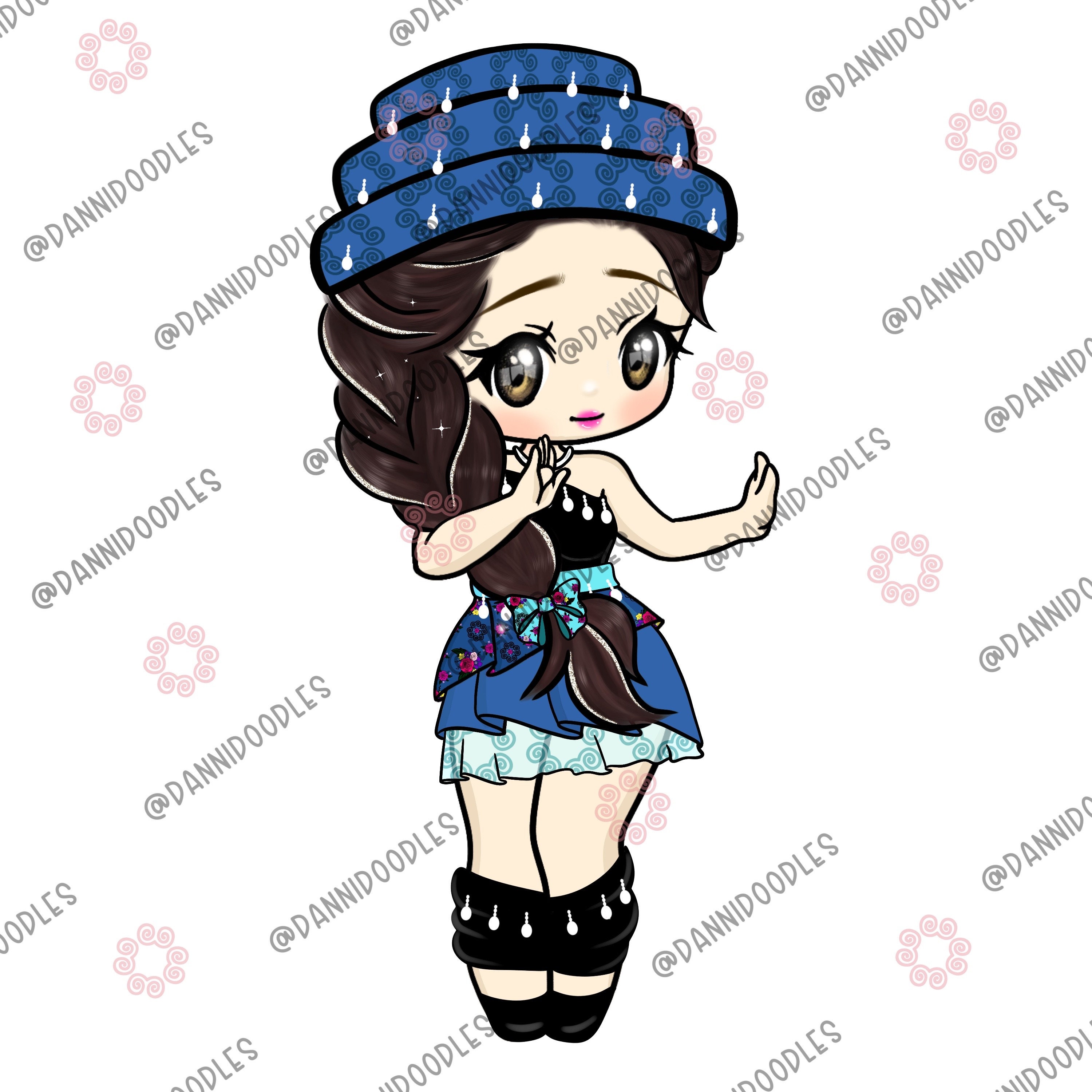 Hmong Chibi Girl Group: Doodle Art Bundle (digital Download) - Etsy