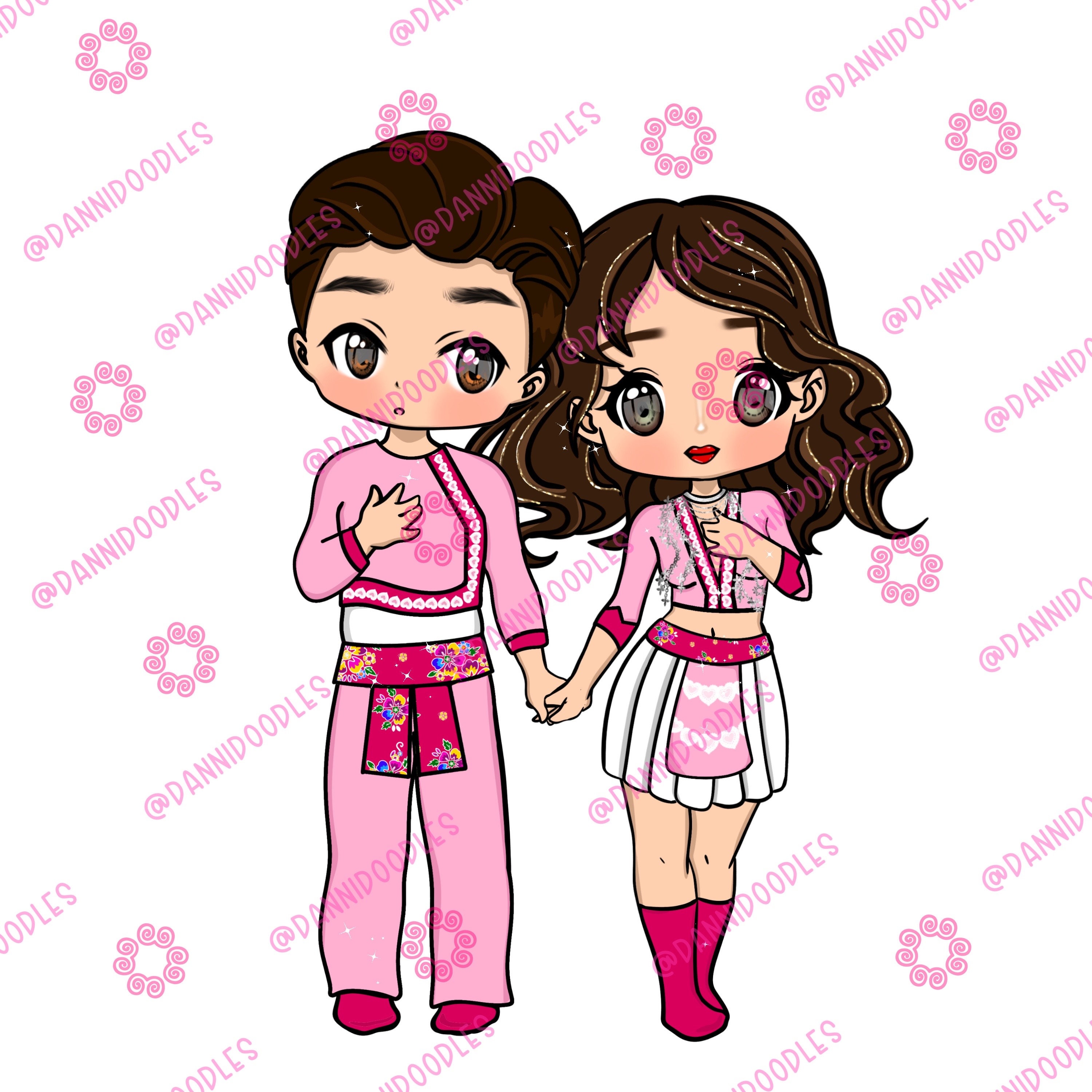 Hmong Chibi Couple, Hmong Graphic Art, Hmoob, Hmong Couple, Hmong ...