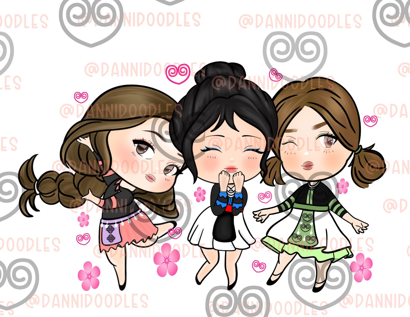 Hmong Girls Chibi Art: Hmong Design (digital Download) - Etsy