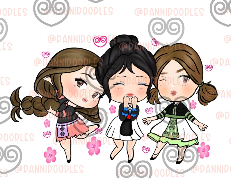 Hmong Girls Chibi Art: Hmong Design (digital Download) - Etsy