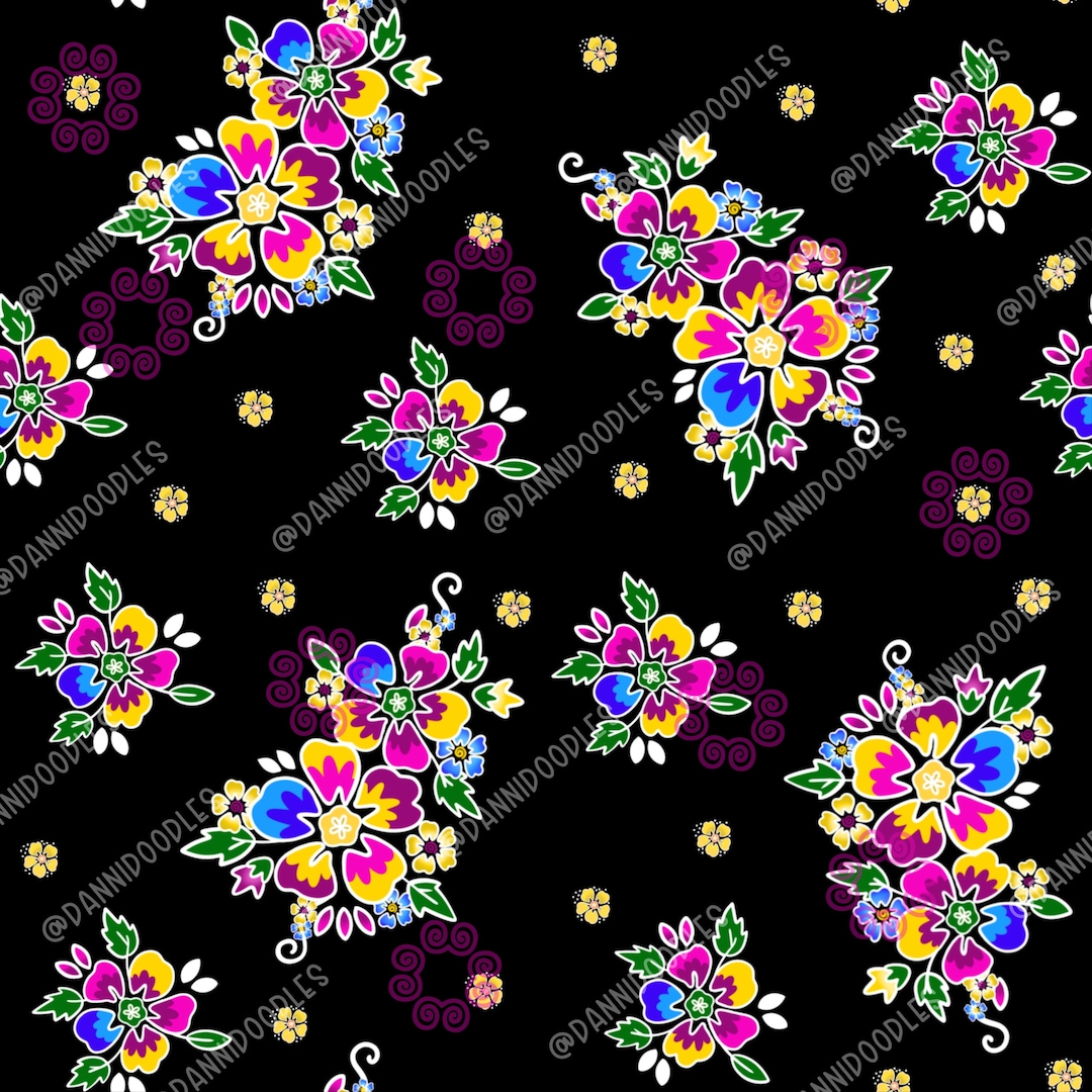 Magenta Floral Multicolor, Hmong Pattern, Hmong Lis Loos Inspired ...