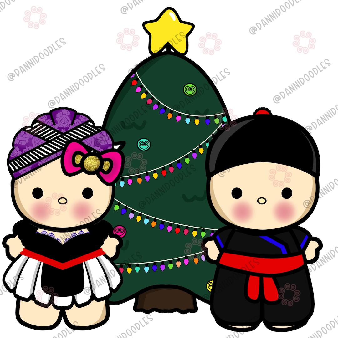 Hmong Couple Cartoon, Hmong Christmas, Christmas, Hmoob, Hmong Cartoon ...