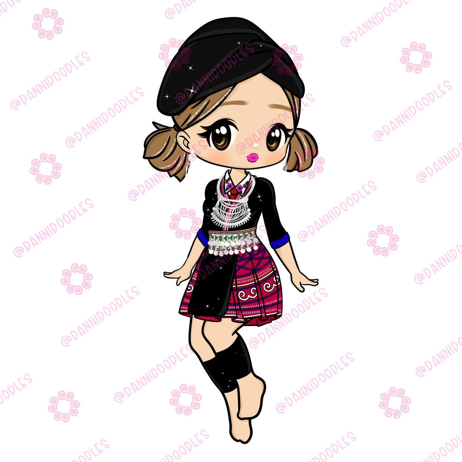 Hmong Chibi Girl Group: Doodle Art Bundle (digital Download) - Etsy