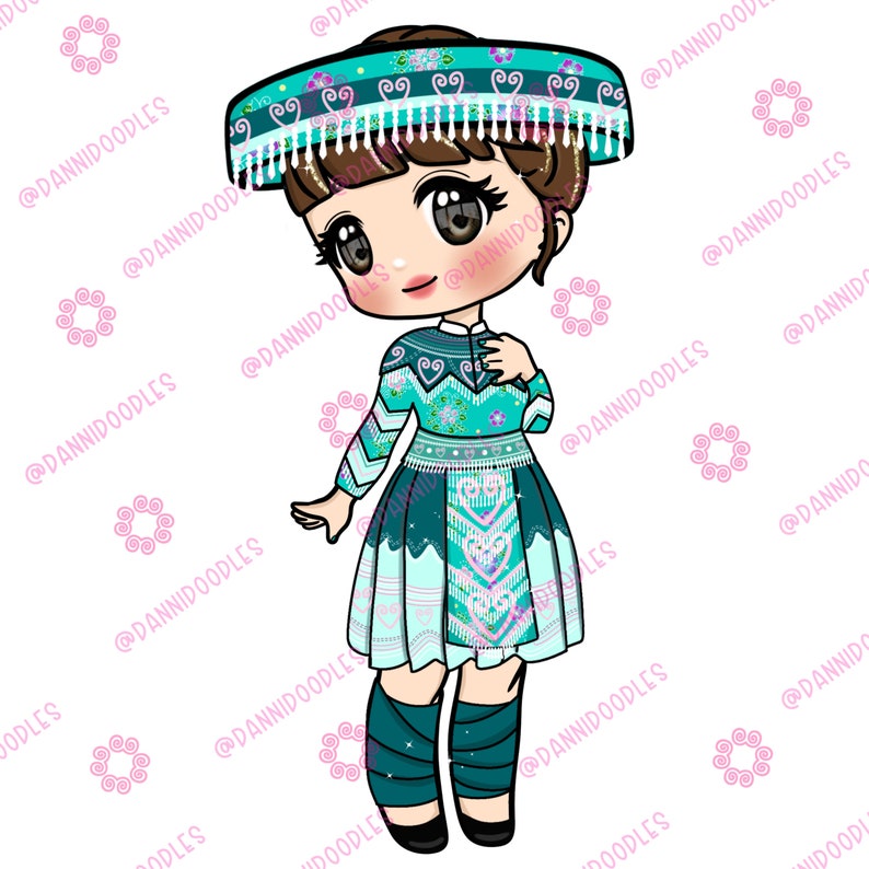 Hmong Chibi Girl Art: Hmong Inspired Doodle (digital Download) - Etsy