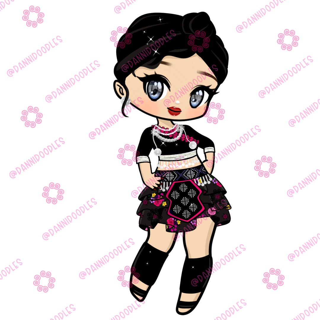 Hmong Chibi Girl Art: Crafting Doodle (digital Download) - Etsy