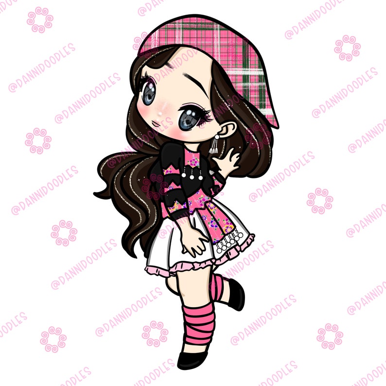 Hmong Chibi Girl Group: Doodle Art Bundle (digital Download) - Etsy