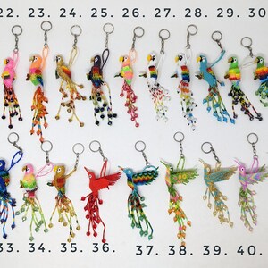 Glass Bead Bird Keychain / Mexican Parrot Keychains / - Etsy