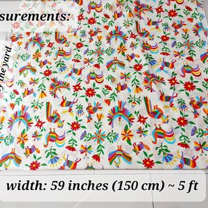 Mexican Fabric by the Yard / Mexican Otomi Fabric / Colorful - Etsy UK