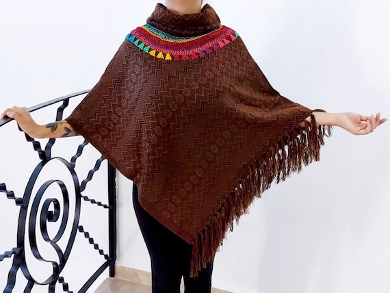 Mexican Woven Rebozo Poncho / Traditional Mayan Poncho / - Etsy