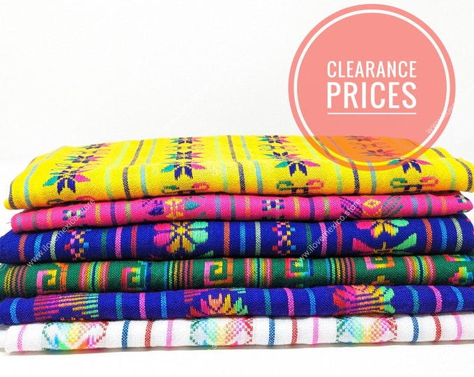 Mexican Fabric by the Yard / Mexican Ethnic Fabric / Colorful Woven ...