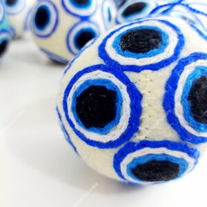 Evil Eye Christmas Tree Ornament Set / Hand Made Christmas Spheres ...