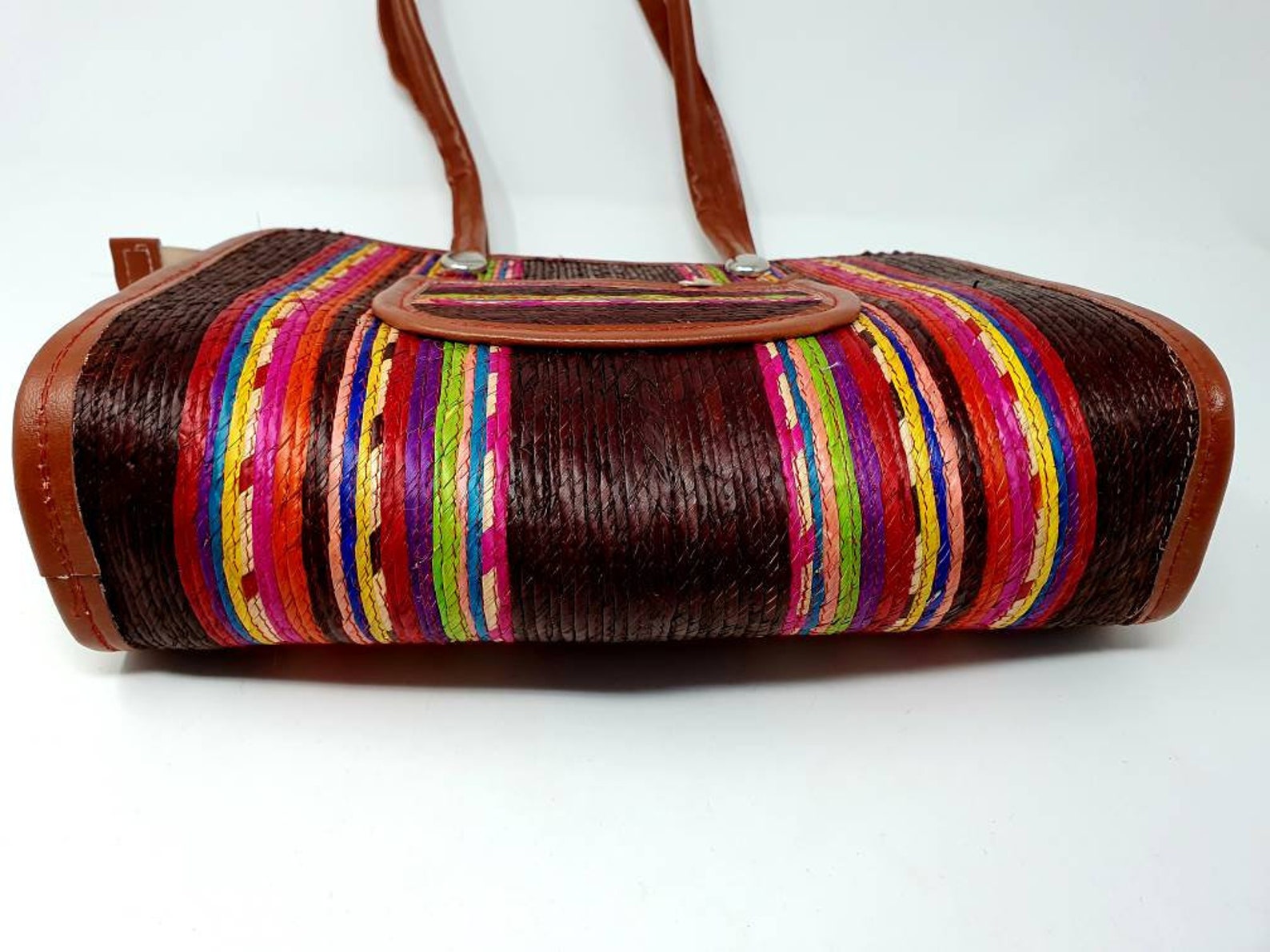 Colorful Straw Bag / Market Straw Bag / Mexican Tote Bag / - Etsy