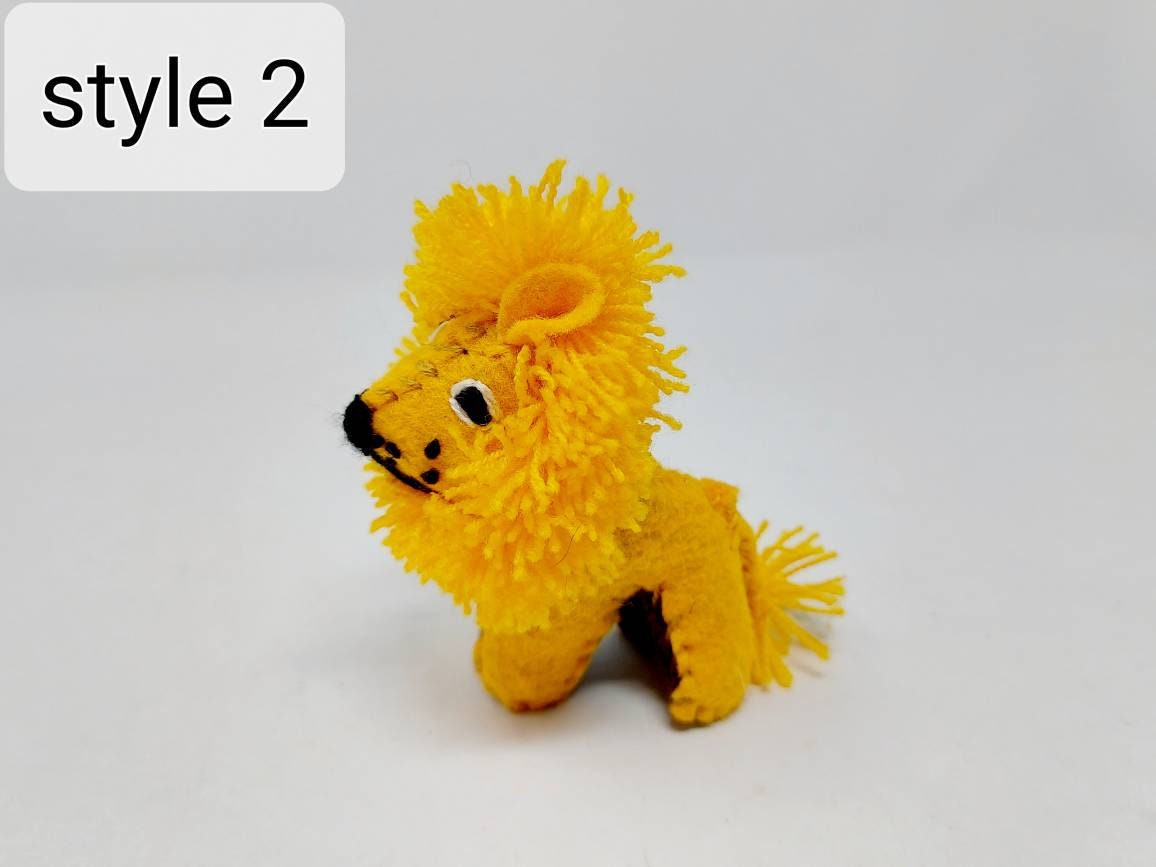 Hand Made Mini Plushies / Stuffed Natural Wool Lion / Plush | Etsy
