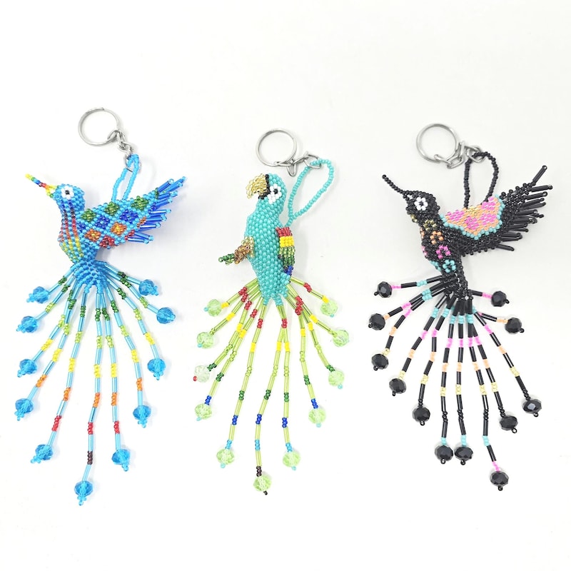 Beaded Keychain Birds - Etsy