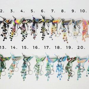 Glass Bead Bird Keychain / Mexican Parrot Keychains / Hummingbird ...