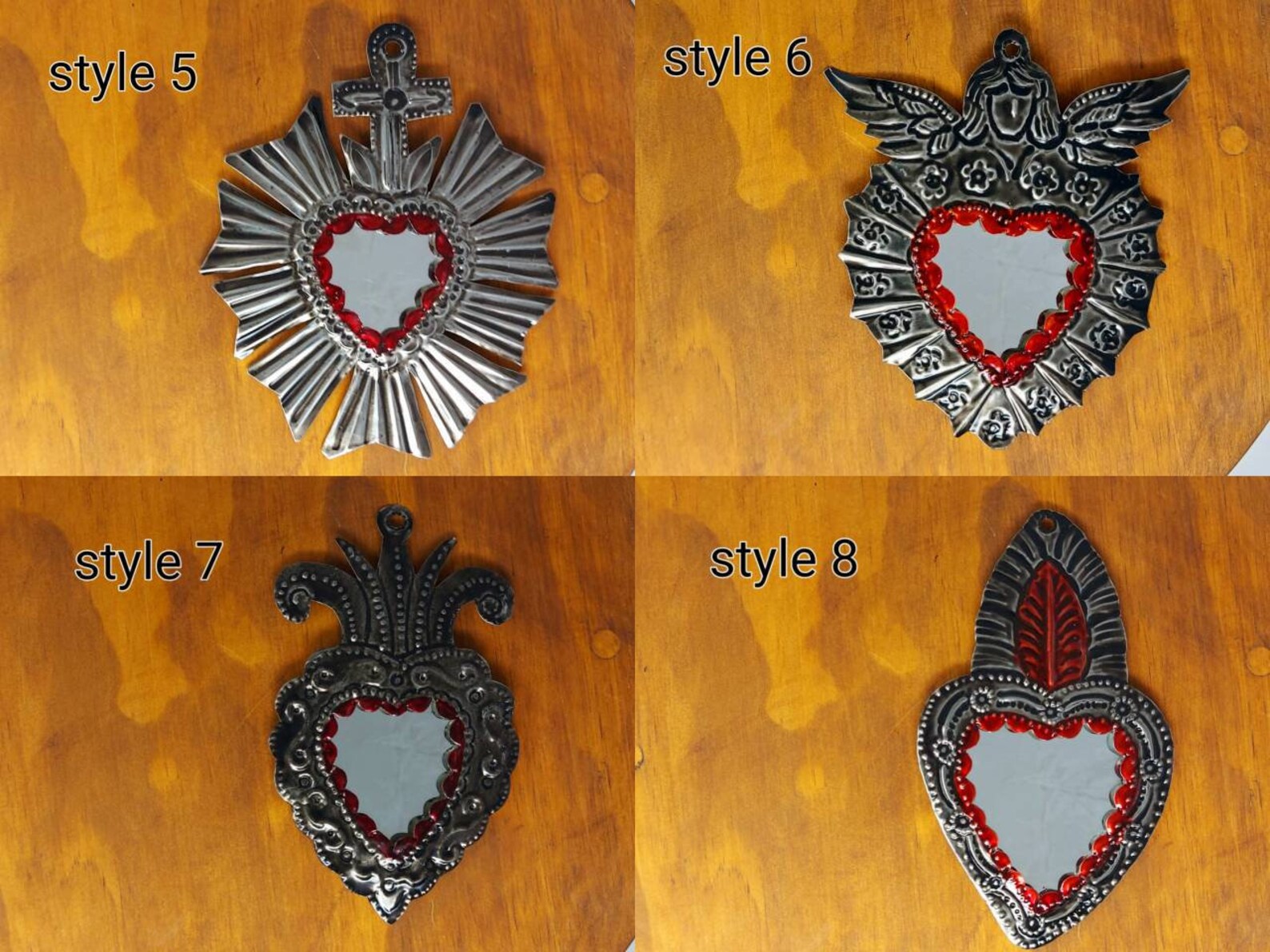 Sacred Heart Wall Decoration With Mirror / Milagro Heart / | Etsy
