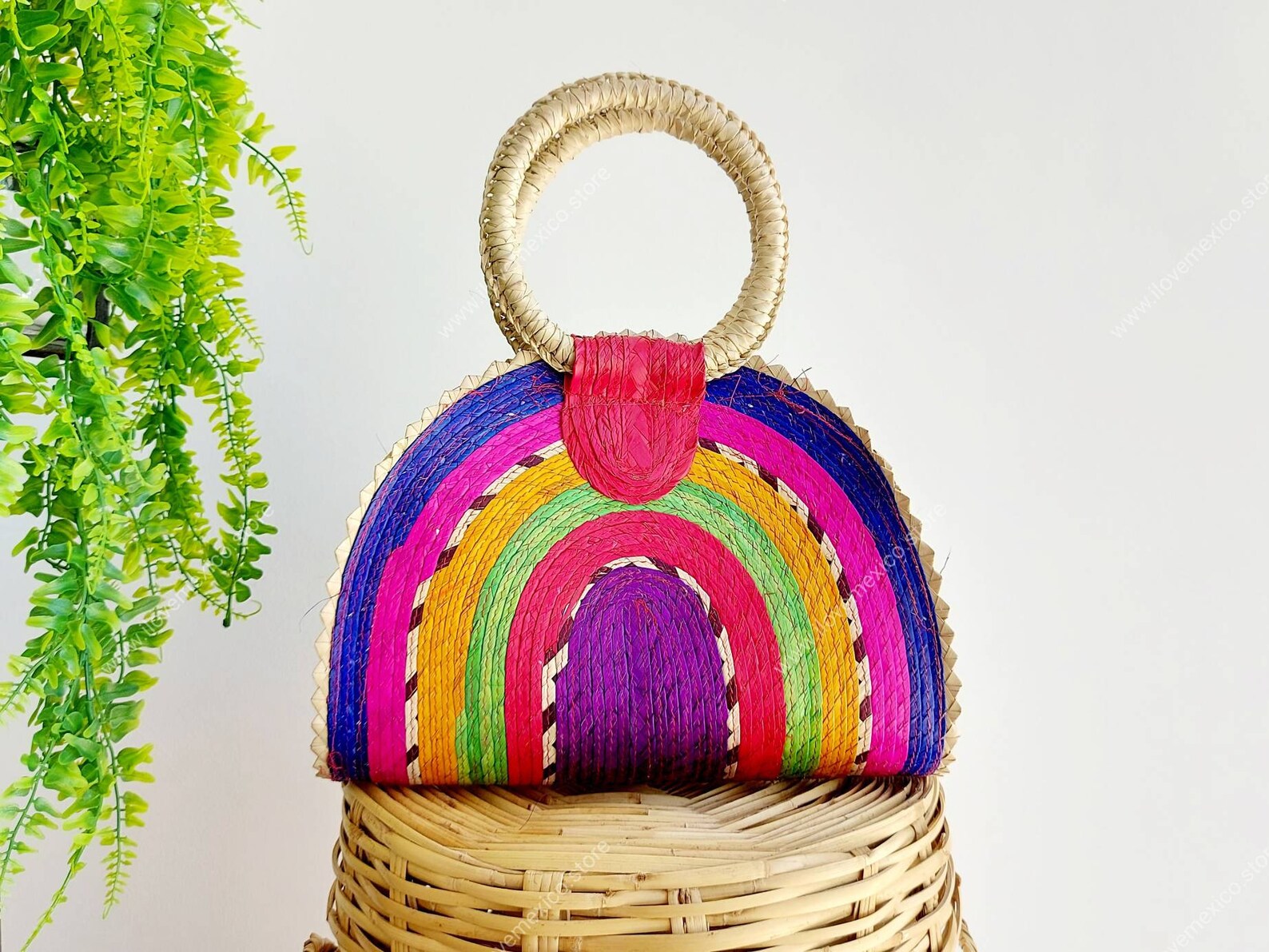 Colorful Straw Bag / Handmade Market Straw Bag / Mexican | Etsy