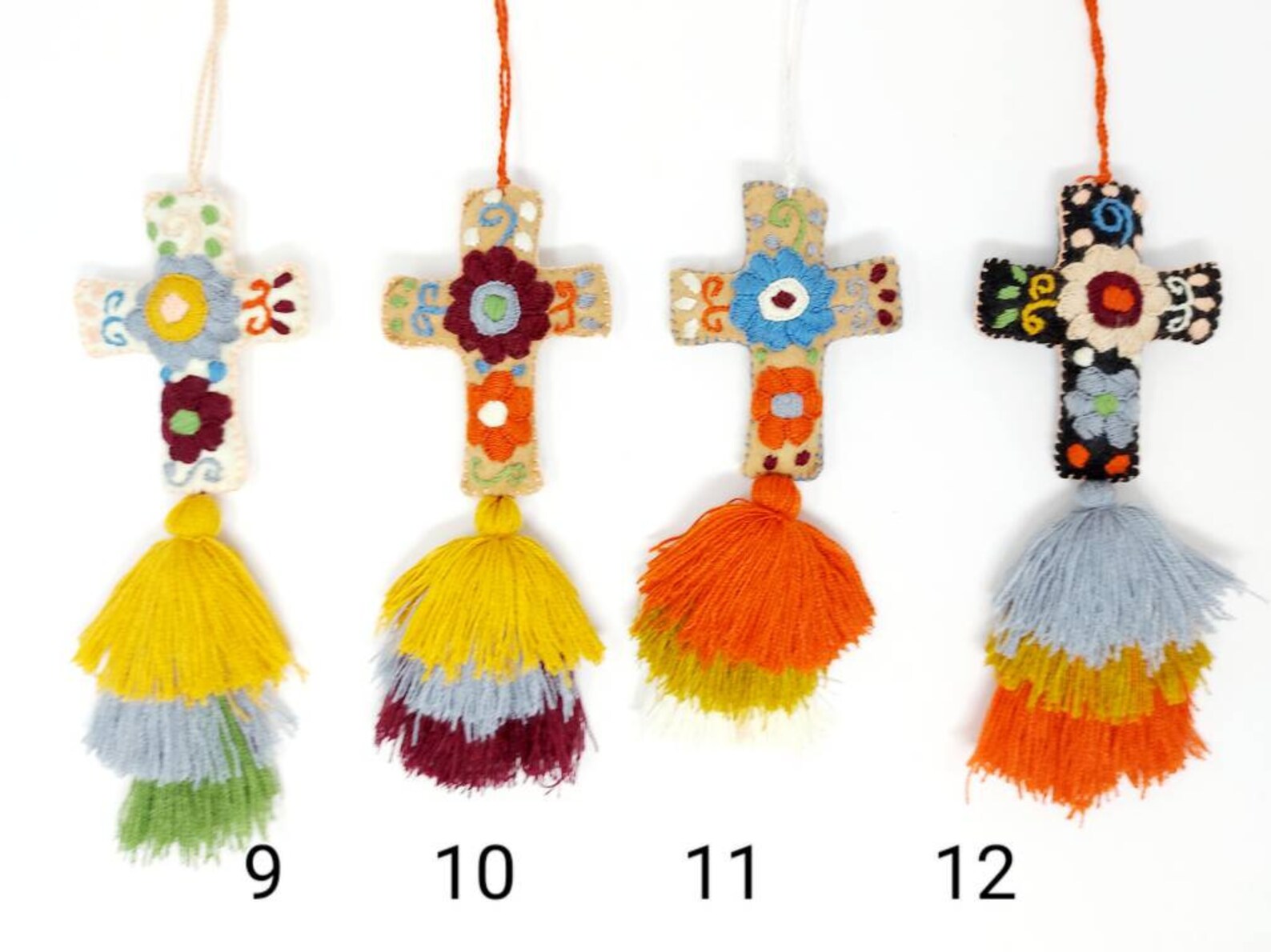 Embroidered felt cross / embroidered crosses in bright colors | Etsy