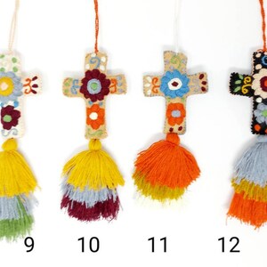 Embroidered felt cross / embroidered crosses in bright colors | Etsy