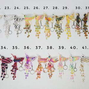 Glass Bead Bird Keychain / Mexican Parrot Keychains / Hummingbird ...