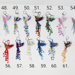 Glass Bead Bird Keychain / Mexican Parrot Keychains / - Etsy