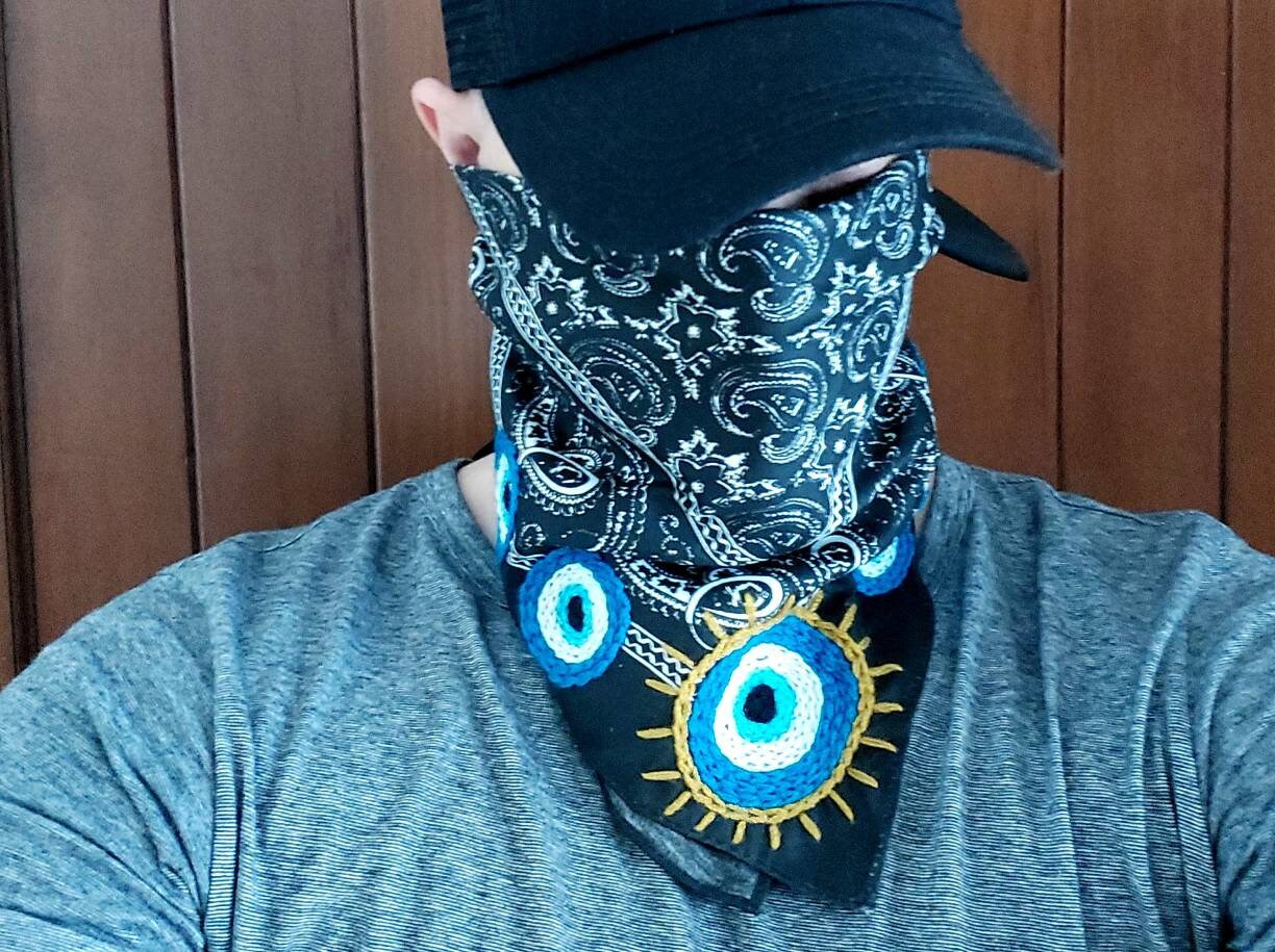 Evil Eye Bandana / Evil Eye Shawl / Mexican Bandana / | Etsy