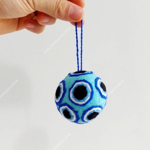 Evil Eye Christmas Tree Ornament Set / Hand Made Christmas Spheres ...