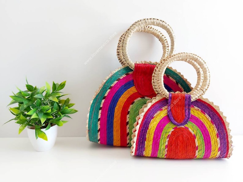 Colorful Straw Bag / Handmade Market Straw Bag / Mexican - Etsy