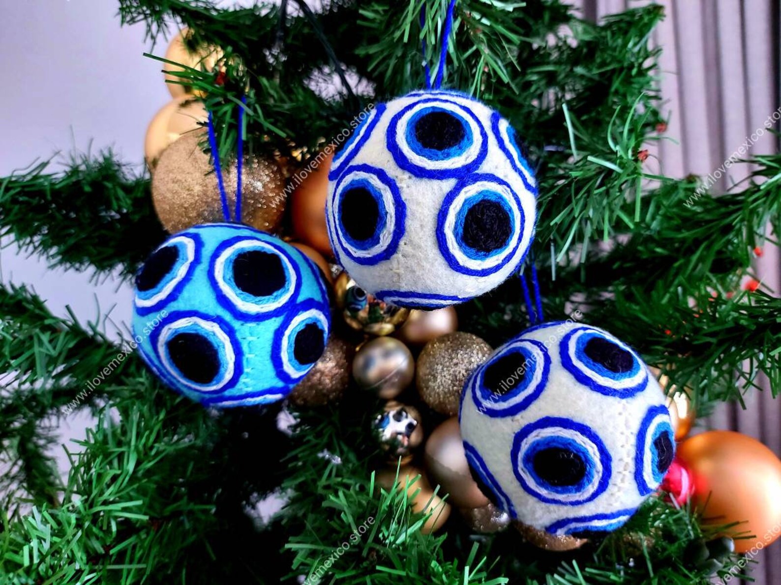 Evil Eye Christmas Tree Ornament Set / Hand Made Christmas - Etsy