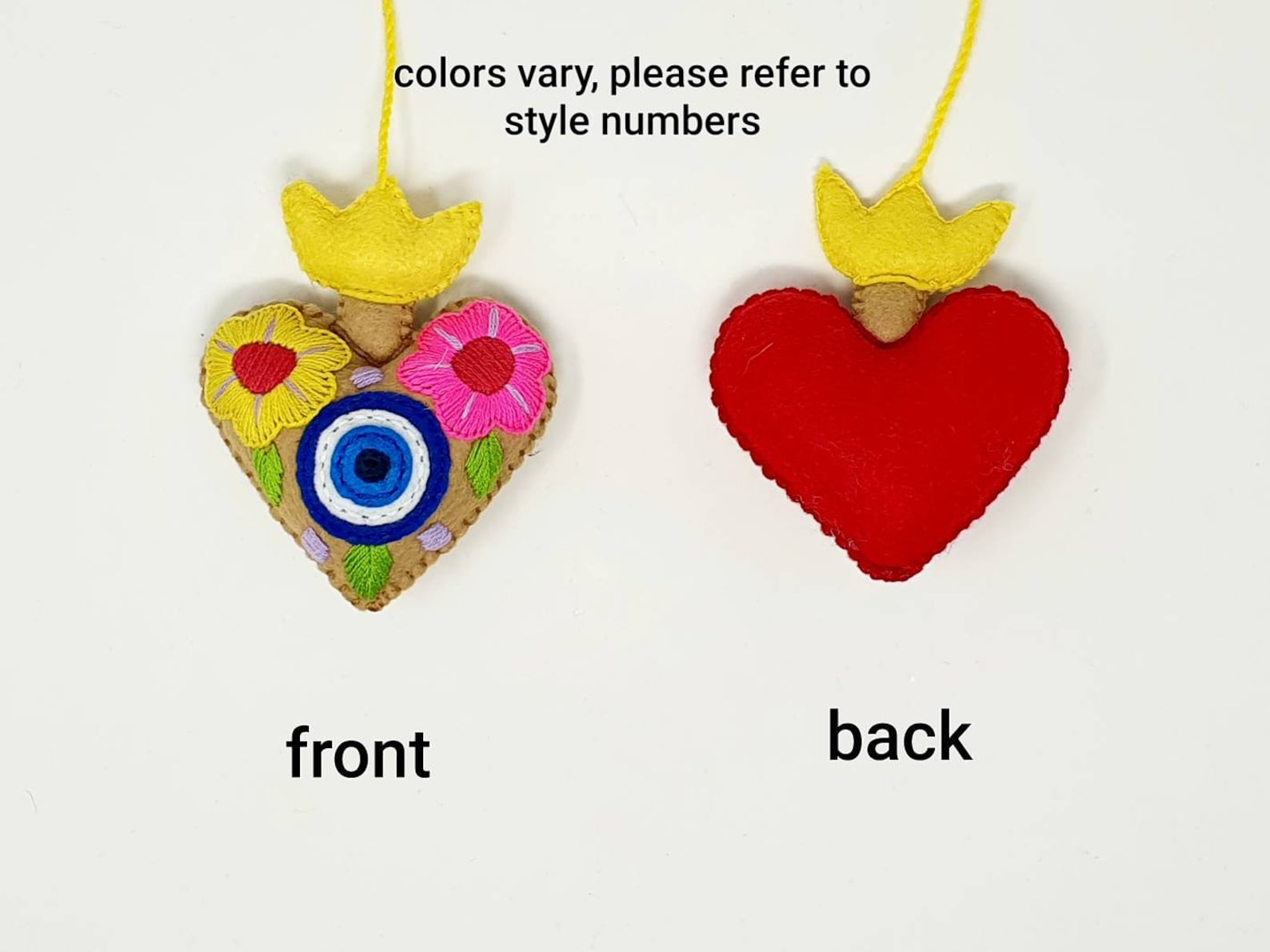 Evil Eye Heart Charm / Sacred Heart - Etsy