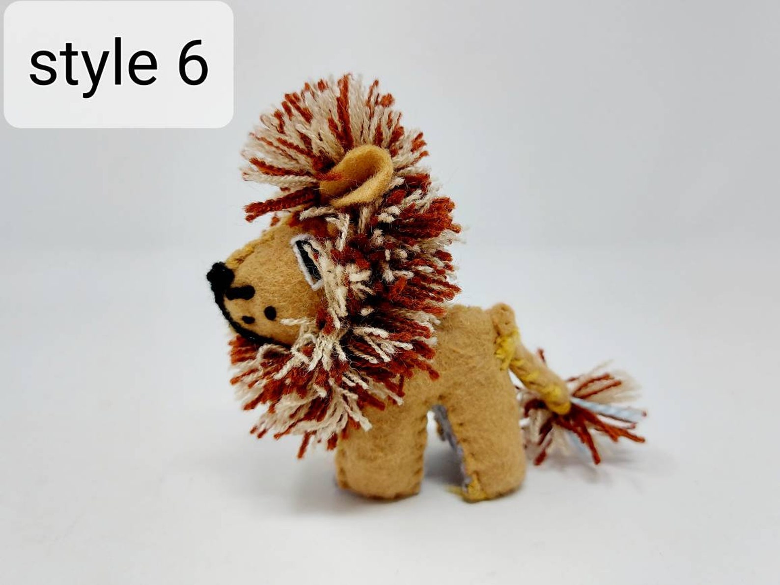 Hand Made Mini Plushies / Stuffed Natural Wool Lion / Plush | Etsy