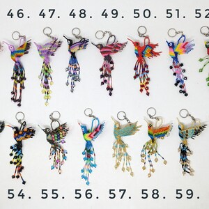 Glass Bead Bird Keychain / Mexican Parrot Keychains / Hummingbird ...