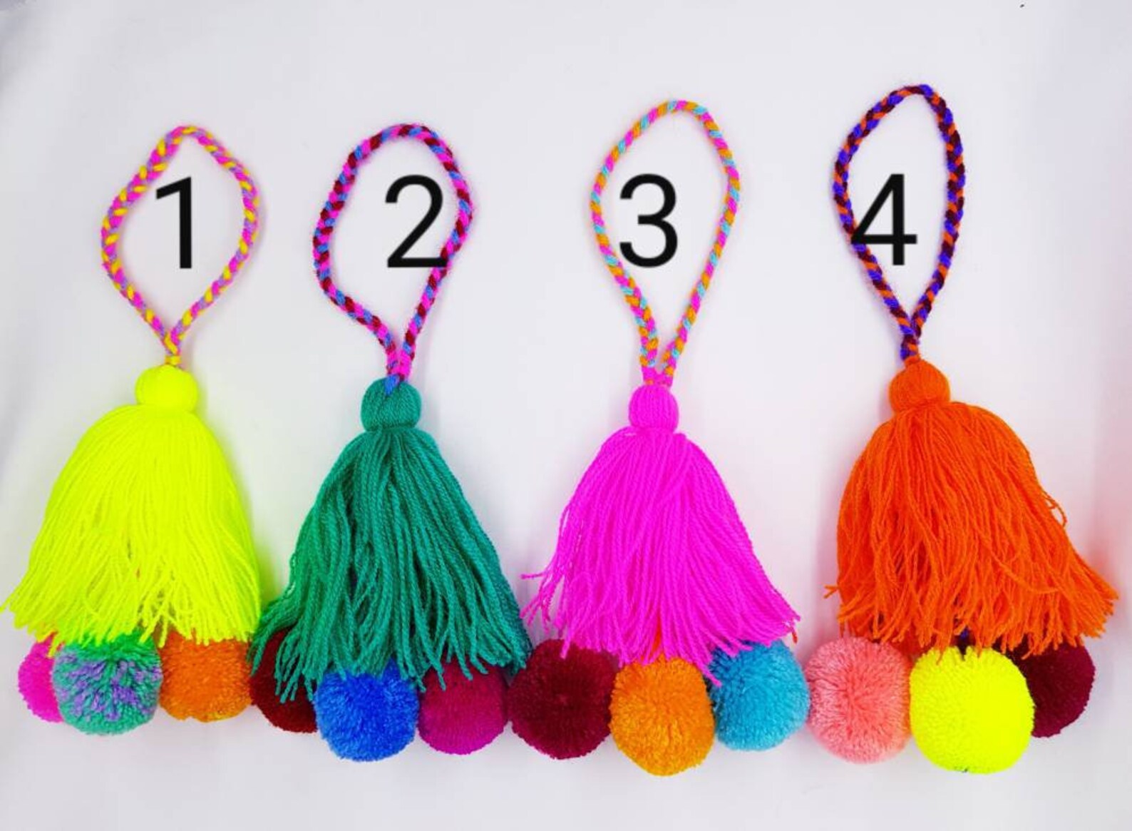 Handmade multi colored boho bag tassels / multi colored beach | Etsy