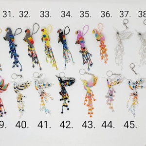 Glass Bead Bird Keychain / Mexican Parrot Keychains / - Etsy
