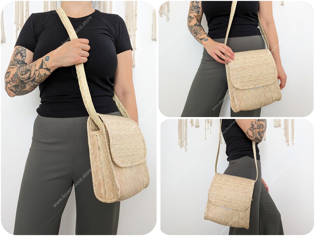 Small Straw Purse / Handmade Market Straw Bag With Shoulder Straps ...